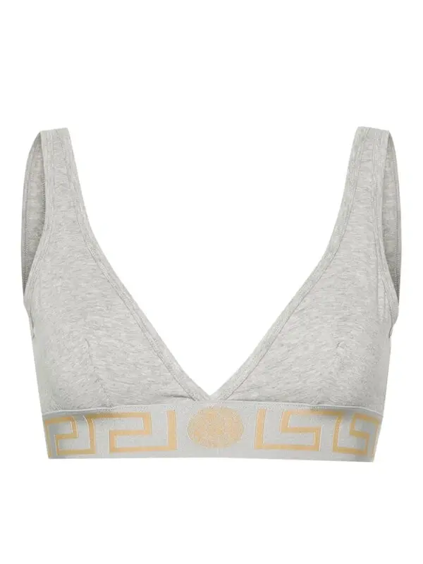 Versace Greca Underband Triangle Bra - Grey