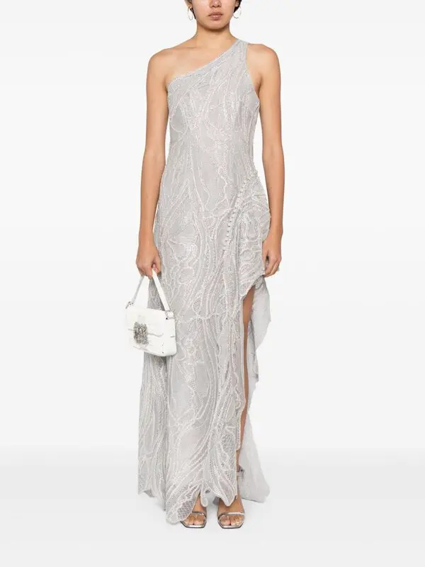 Simkhai Embroidered One-shoulder Gown