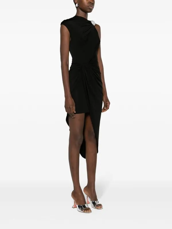 David Koma Satin Draped Midi Dress