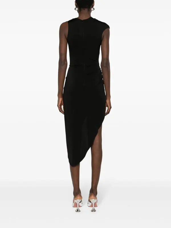 David Koma Satin Draped Midi Dress