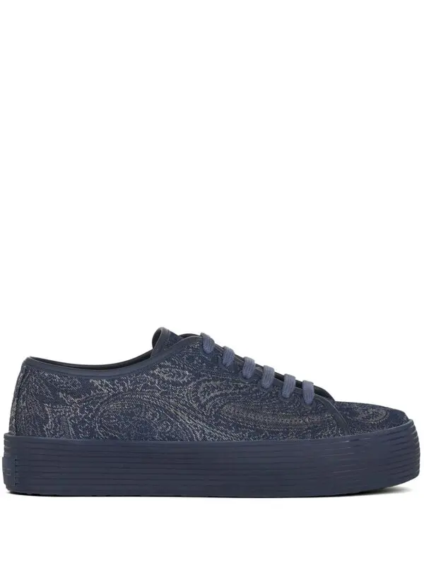 Etro Paisley-print Denim Sneakers