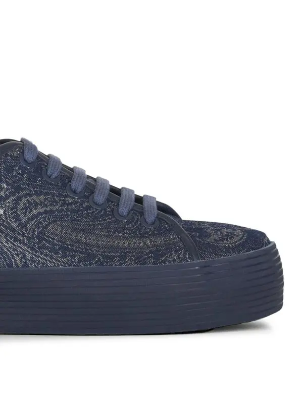 Etro Paisley-print Denim Sneakers
