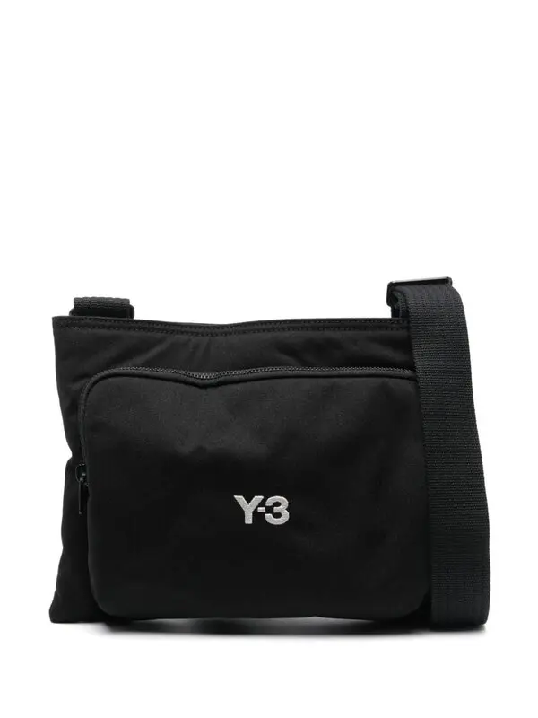 Y3 Embroidered-logo Cross Body Bag - Black