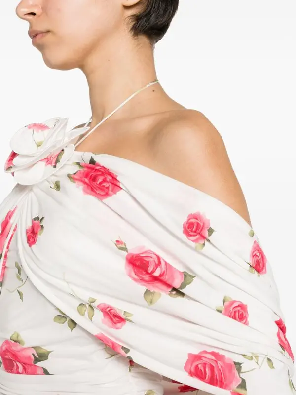 Magda Butrym Rose-print Minidress - White