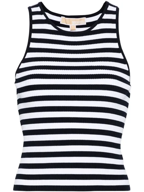 Michael Kors Striped Ribbed Tank Top