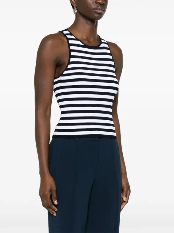 Michael Kors Striped Ribbed Tank Top