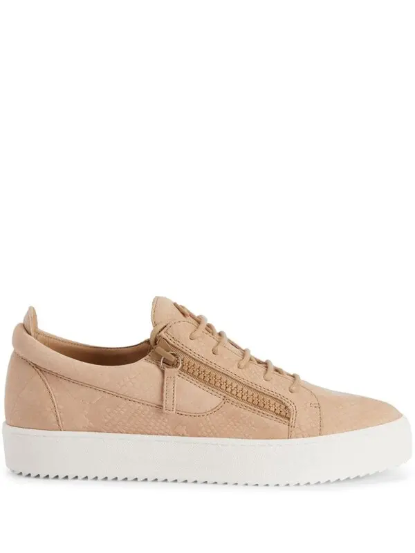 GIUSEPPE ZANOTTI Frankie Double-zip Low-top Sneakers - Neutrals