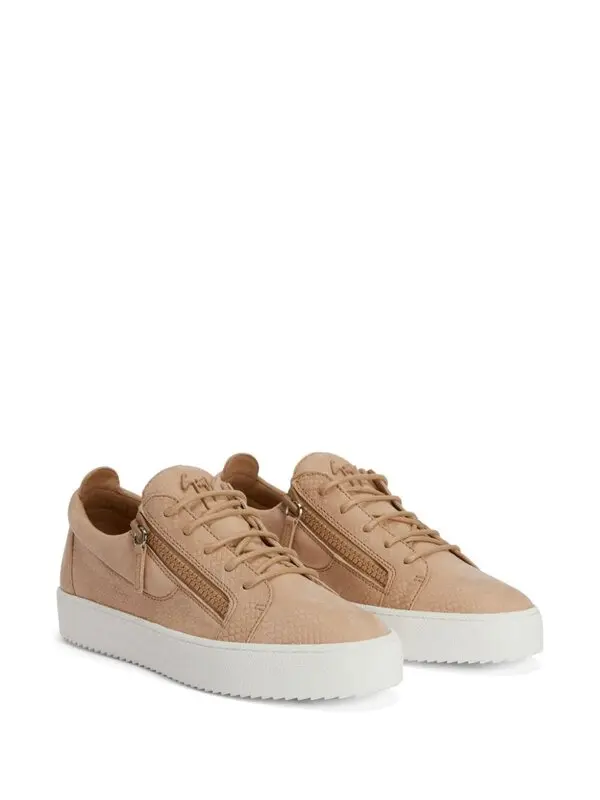 GIUSEPPE ZANOTTI Frankie Double-zip Low-top Sneakers - Neutrals