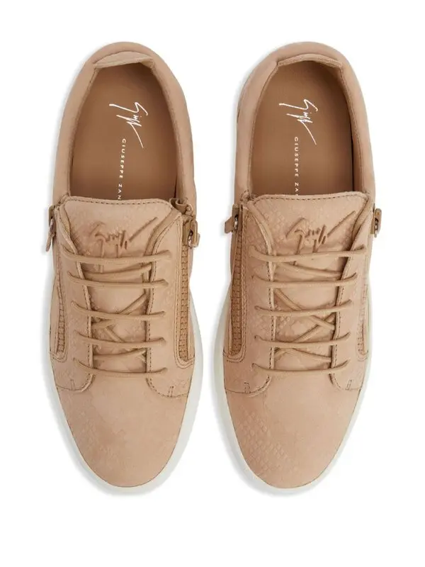 GIUSEPPE ZANOTTI Frankie Double-zip Low-top Sneakers - Neutrals