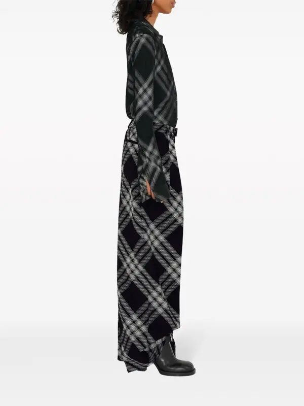 Burberry Check-print Long-sleeve Shirt - Black