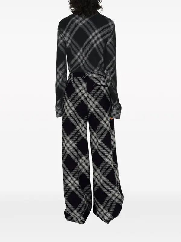 Burberry Check-print Long-sleeve Shirt - Black