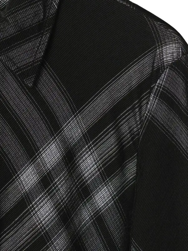 Burberry Check-print Long-sleeve Shirt - Black