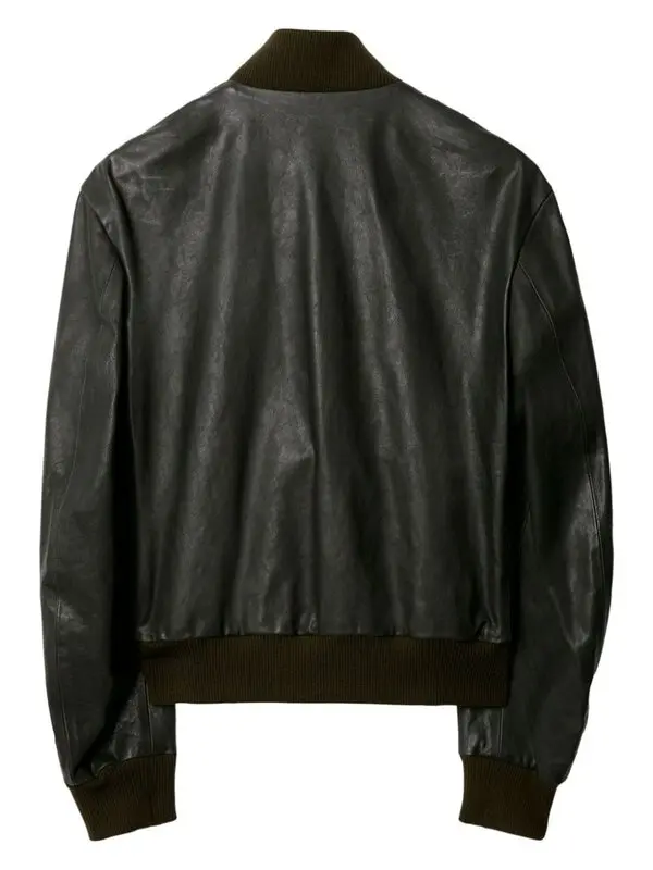 Burberry Zipped Leather Bomber Jacket
