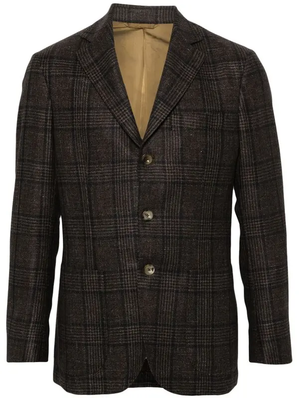 SARTORIO NAPOLI Tartan Pattern Blazer - Brown