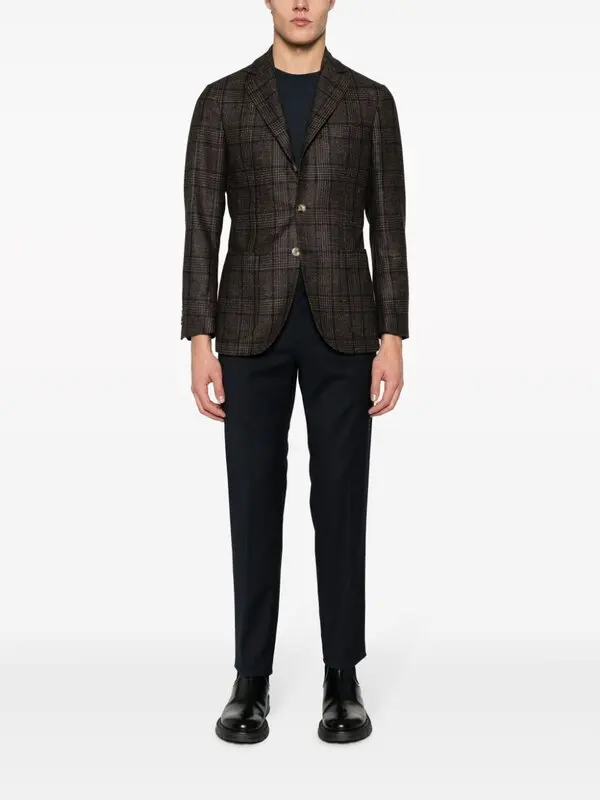 SARTORIO NAPOLI Tartan Pattern Blazer - Brown