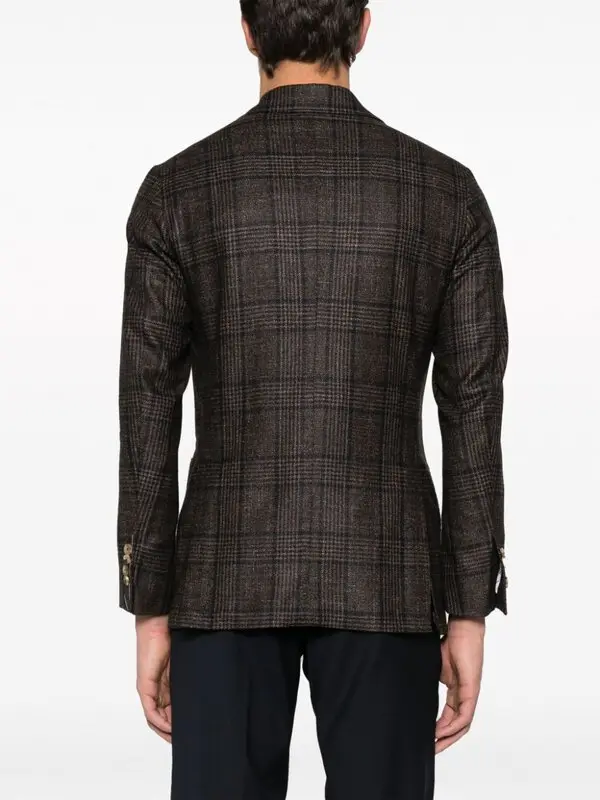 SARTORIO NAPOLI Tartan Pattern Blazer - Brown