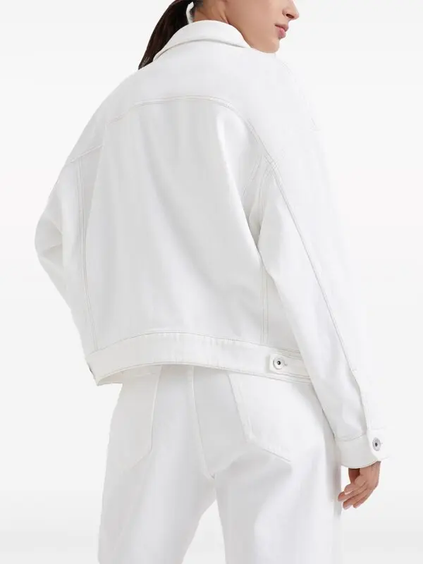 Brunello Cucinelli Monili-embellished Denim Jacket - White