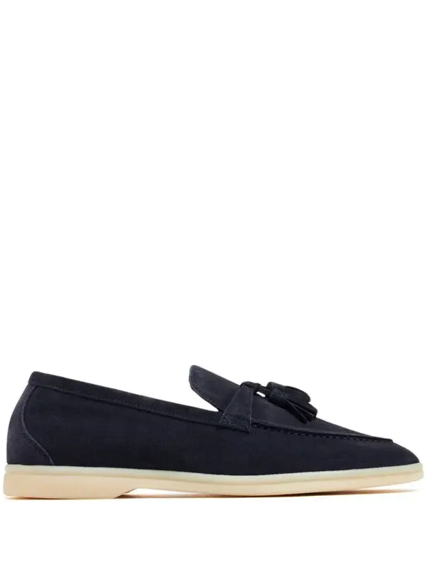 SCAROSSO Leandra Suede Loafers - Blue