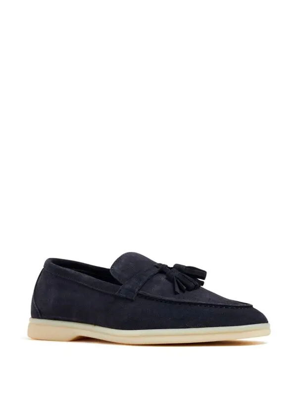 SCAROSSO Leandra Suede Loafers - Blue