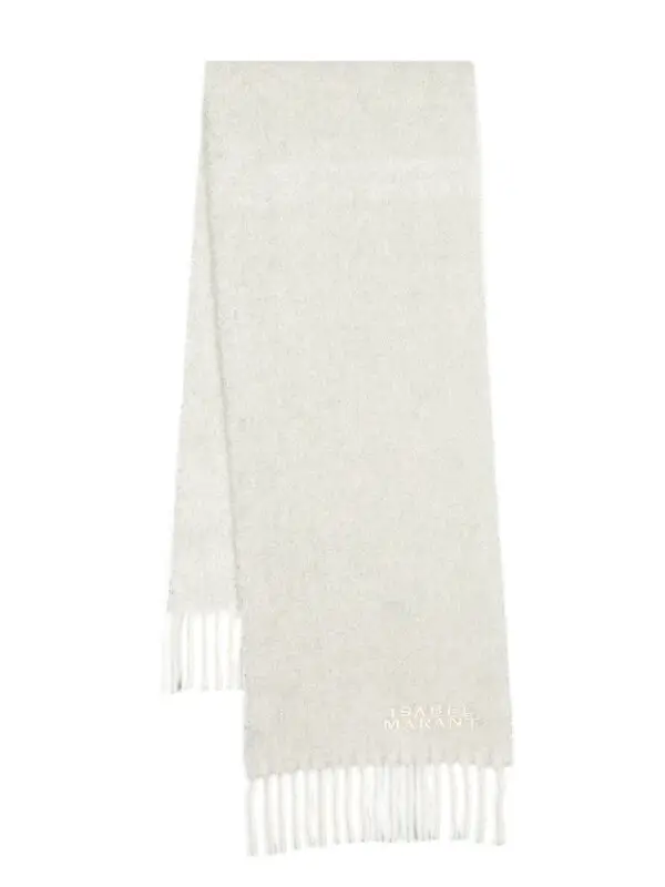 Isabel Marant Étoile Logo-embroidered Brushed Scarf - Grey