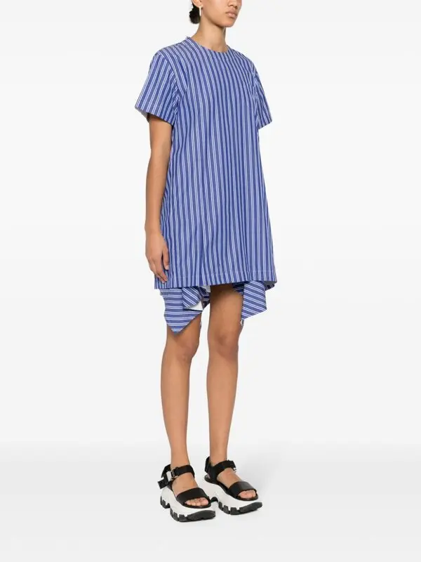 Sacai Asymmetric-hem Cotton Poplin Dress