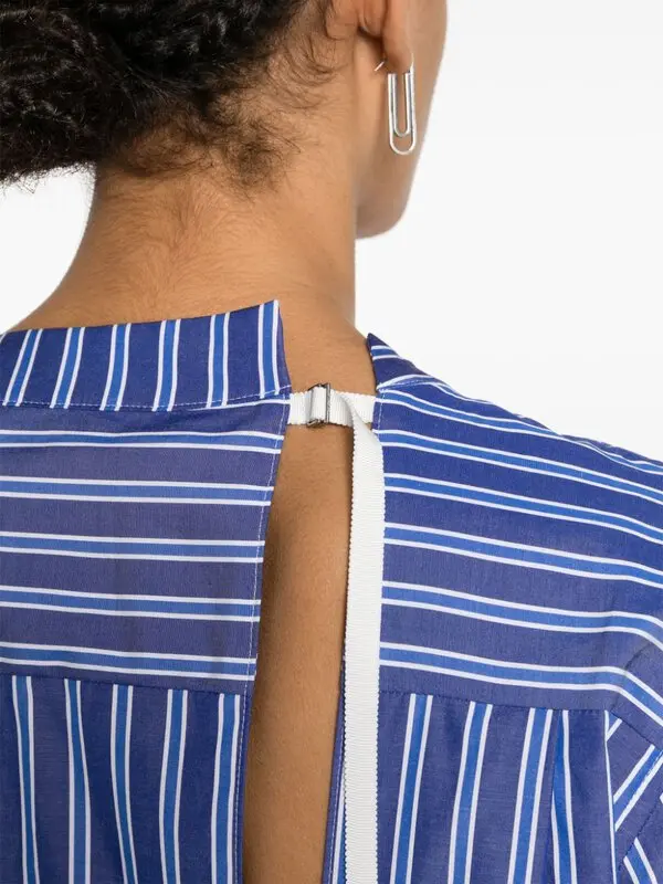 Sacai Asymmetric-hem Cotton Poplin Dress