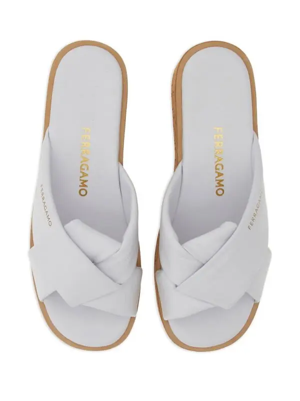 FERRAGAMO 60mm Logo-print Wedge Sandals