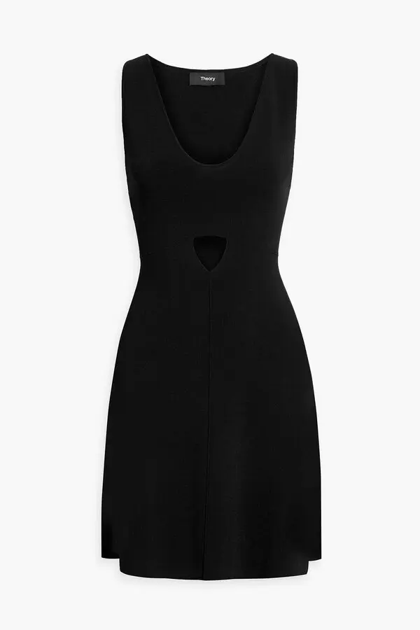 theory cut out dress Theory Cutout Stretch-Knit Mini Dress In Black - 70% Off