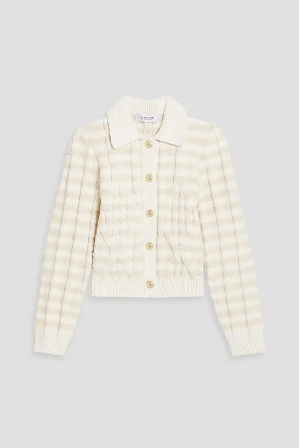 Derek Lam 10 Crosby Striped Cable-knit Cardigan