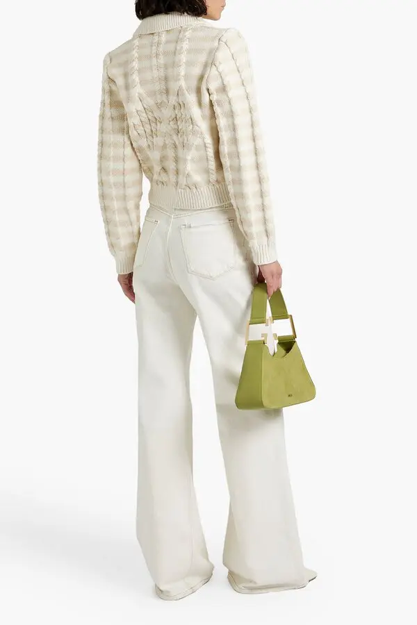 Derek Lam 10 Crosby Striped Cable-knit Cardigan