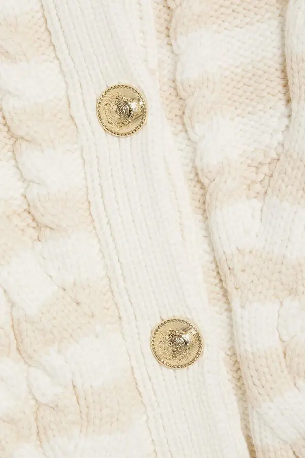 Derek Lam 10 Crosby Striped Cable-knit Cardigan