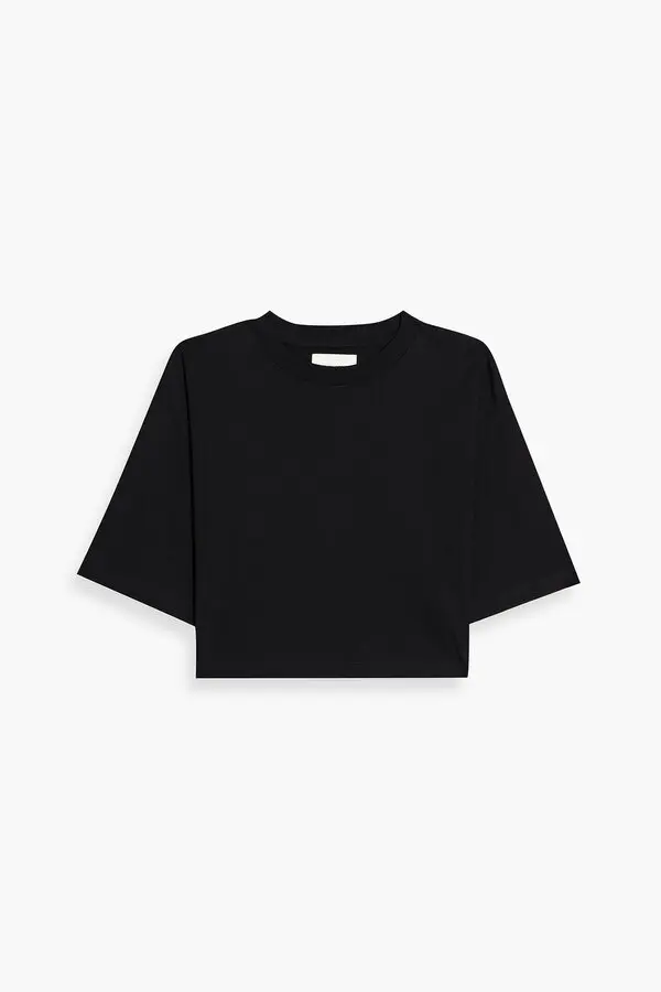 Loulou De Saison Gupo Cropped Pima Cotton-jersey T-shirt - Black