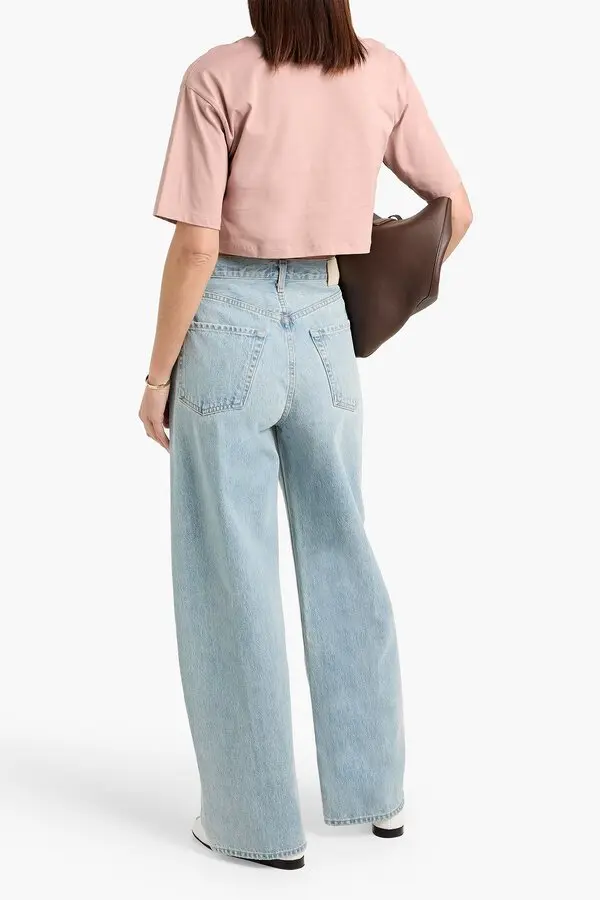 Loulou De Saison Cropped Pima Cotton-jersey T-shirt - Blush