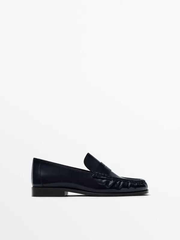Massimo Dutti Penny Strap Loafers - Blue | Editorialist display picture 3
