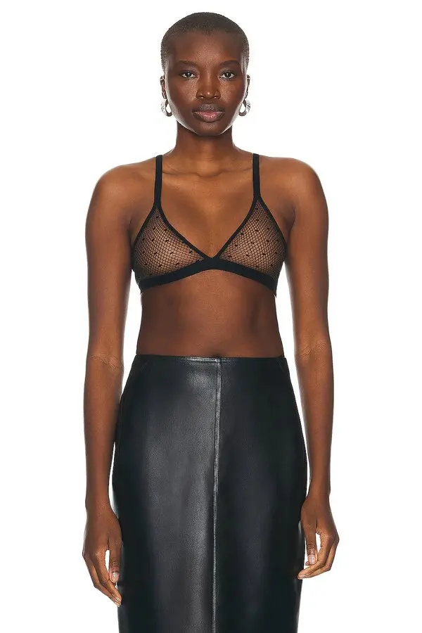 Alaïa Sheer Bra In Black - Noir