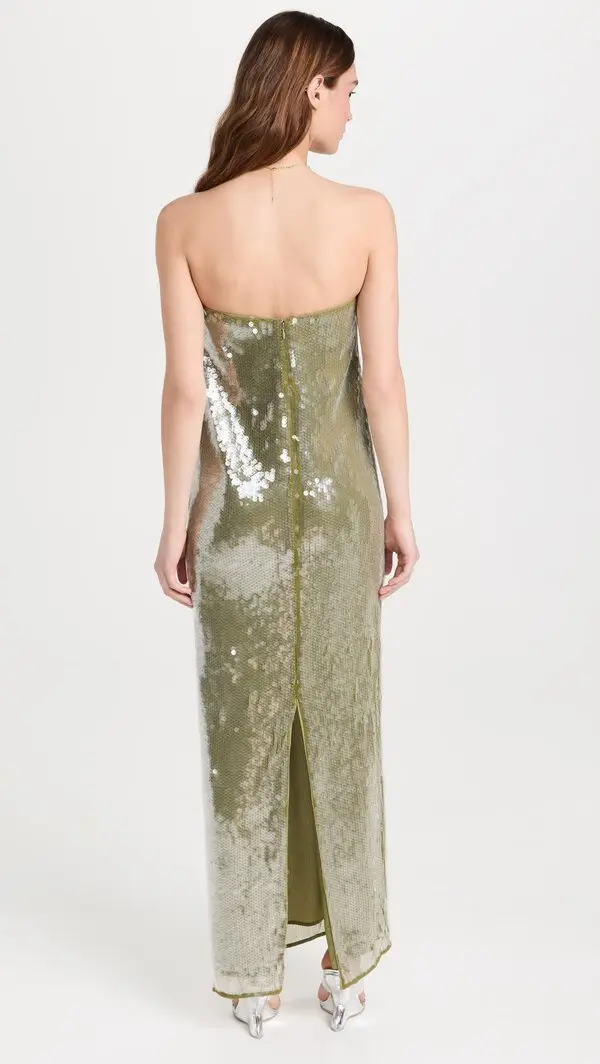 staud casey dress garden green Buy Strapless Sequin - Moss At 50% Off Garden moss