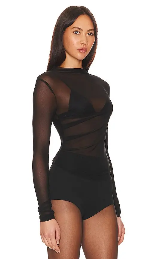 Superdown Eliza Sheer Mesh Top