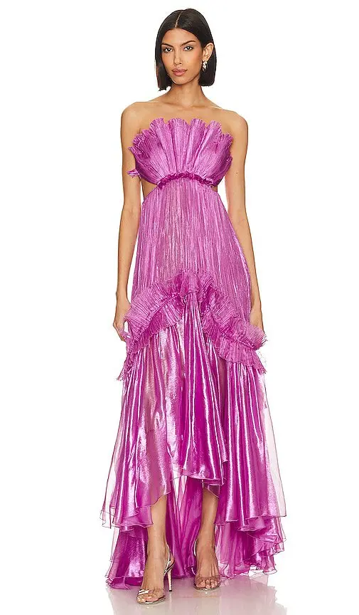 strapless open back dress Pink Lace Wedding Guest Dress main image 0