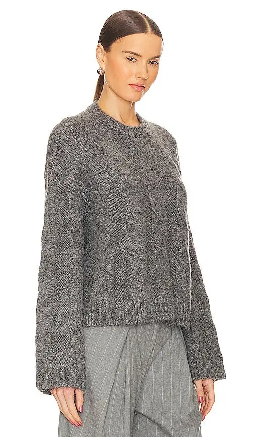 L'academie Adria Cable Knit Hooded Sweater