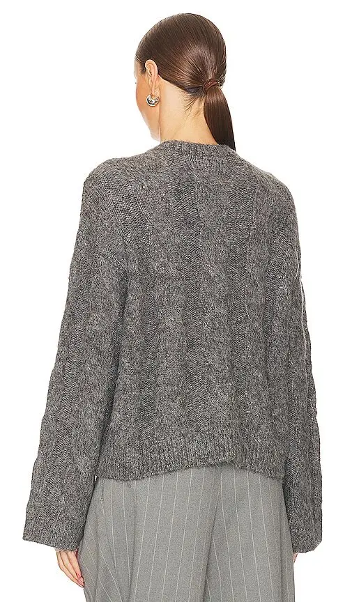 L'academie Adria Cable Knit Hooded Sweater
