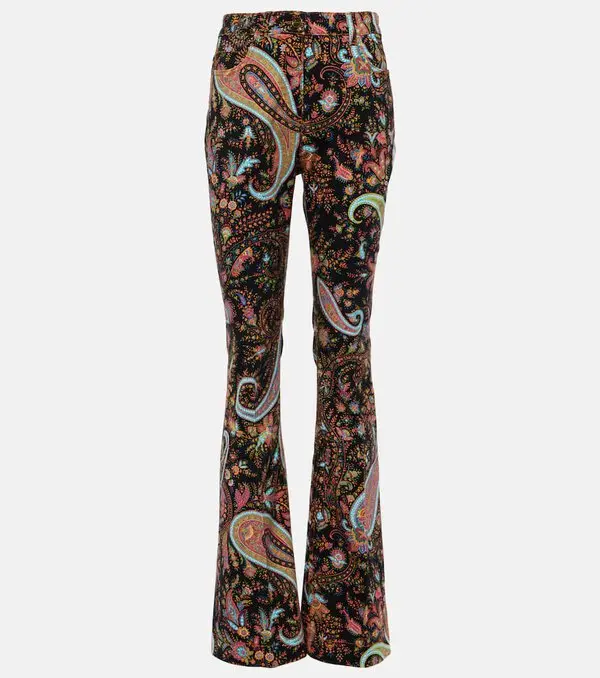 Etro Paisley High-rise Flare Jeans - Multicoloured