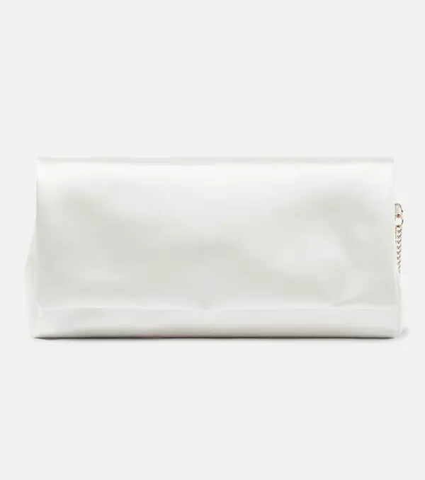JIMMY CHOO Xandra Small Embellished Satin Clutch - Brown