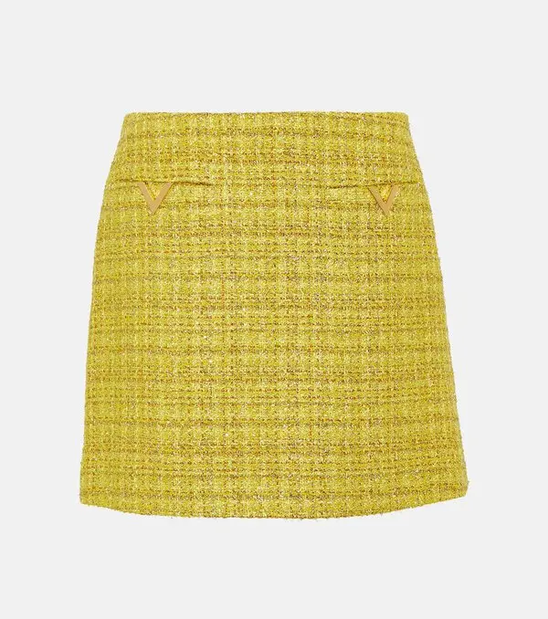 Valentino Garavani Vgold Tweed Mini Skirt