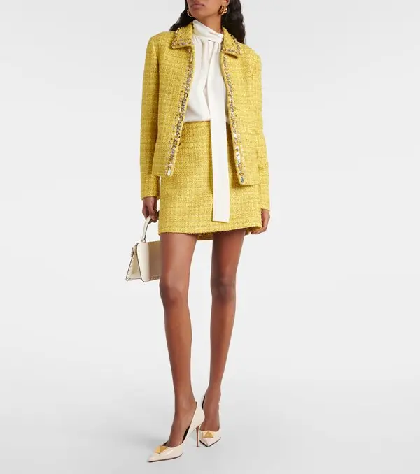 Valentino Garavani Vgold Tweed Mini Skirt