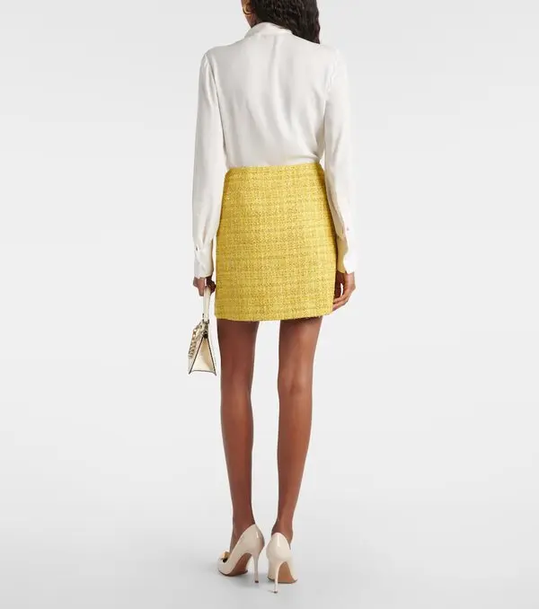 Valentino Garavani Vgold Tweed Mini Skirt