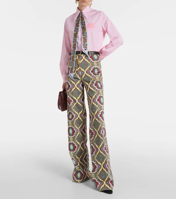 Etro Printed High-rise Wide-leg Jeans