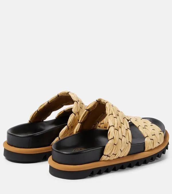 Dries Van Noten Woven Raffia Slides