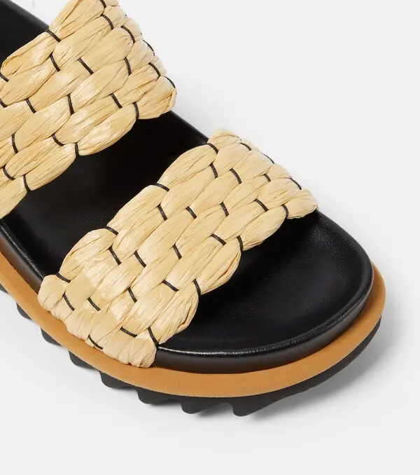 Dries Van Noten Woven Raffia Slides