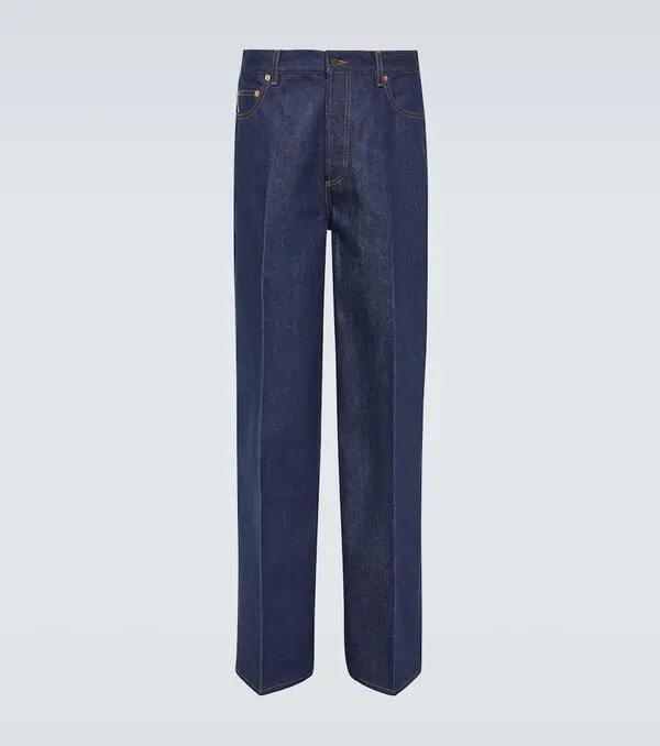 Valentino Garavani Mid-rise Wide-leg Jeans - Blue