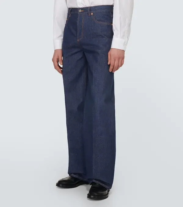 Valentino Garavani Mid-rise Wide-leg Jeans - Blue